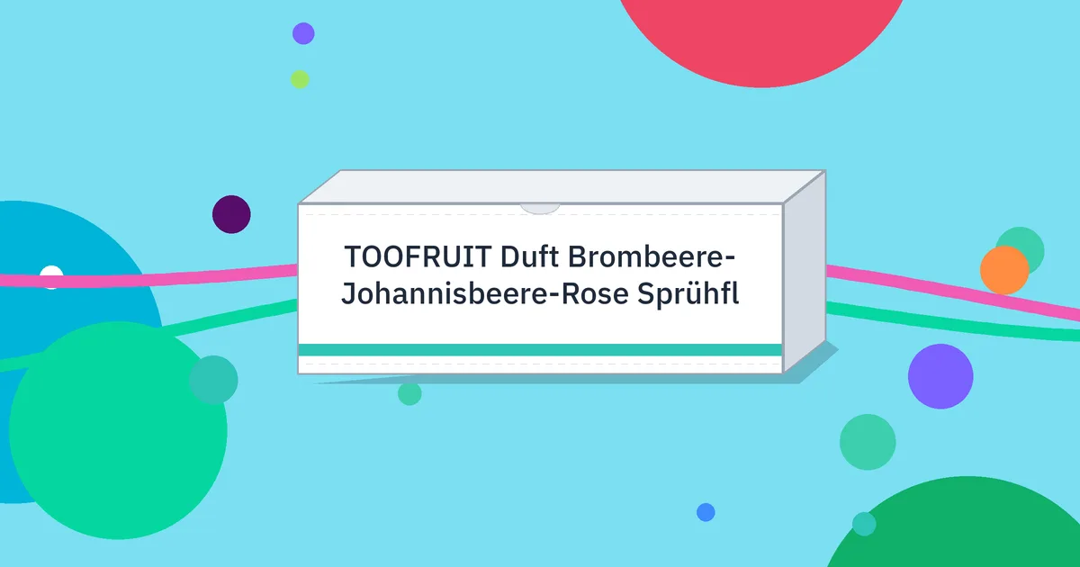 Symbolbild: Packung mit der Aufschrift TOOFRUIT Duft Brombeere-Johannisbeere-Rose Sprühfl (PZN 19387757) – Verfügbarkeit und Bezug in Apotheken in Frankfurt am Main