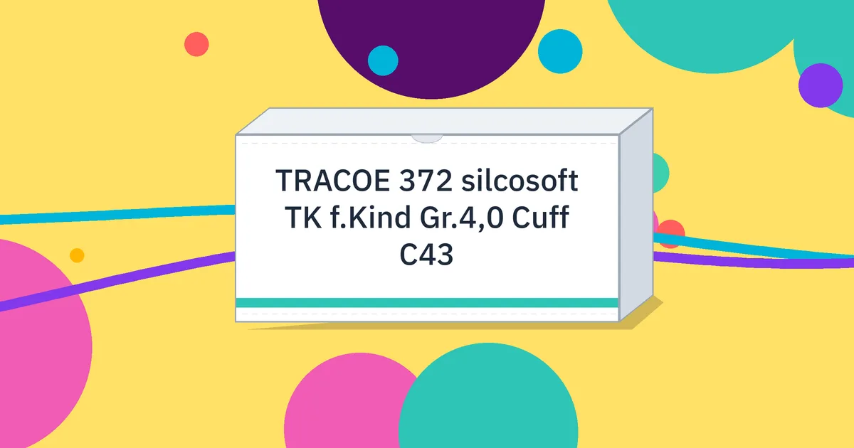 Symbolbild: Packung mit der Aufschrift TRACOE 372 silcosoft TK f.Kind Gr.4,0 Cuff C43 (PZN 14316304) – Verfügbarkeit und Bezug in Apotheken in Frankfurt am Main