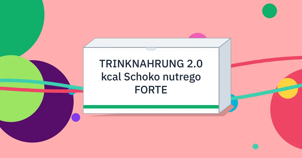 Symbolbild: Packung mit der Aufschrift TRINKNAHRUNG 2.0 kcal Schoko nutrego FORTE (PZN 19135085) – Verfügbarkeit und Bezug in Apotheken in Frankfurt am Main