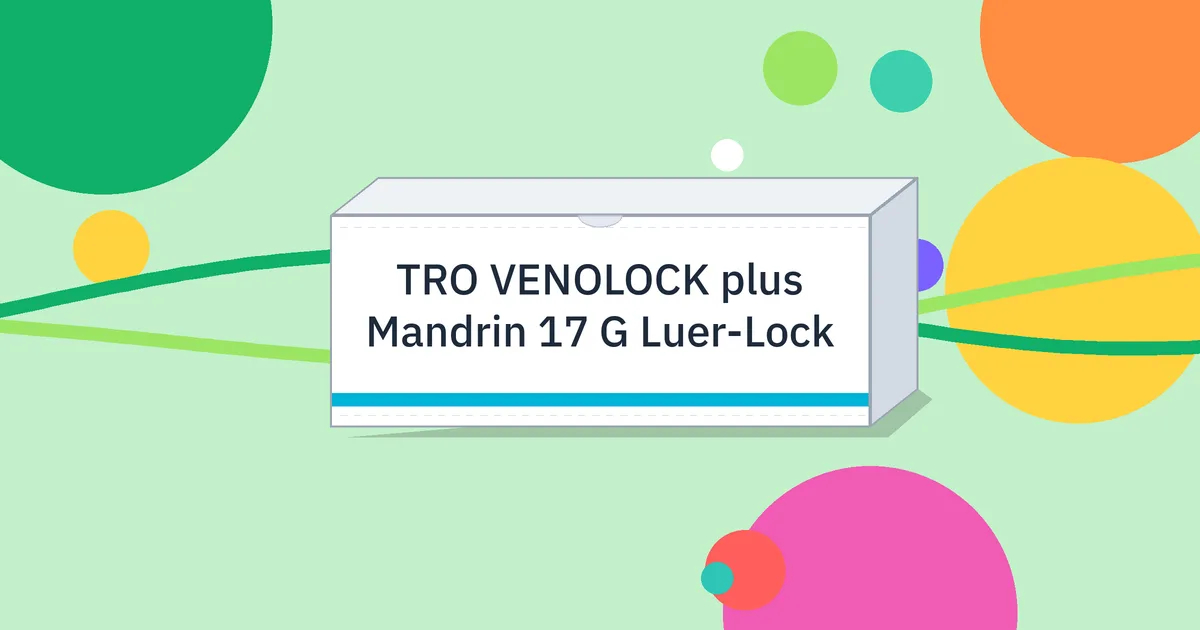 Symbolbild: Packung mit der Aufschrift TRO VENOLOCK plus Mandrin 17 G Luer-Lock (PZN 11187800) – Verfügbarkeit und Bezug in Apotheken in Frankfurt am Main