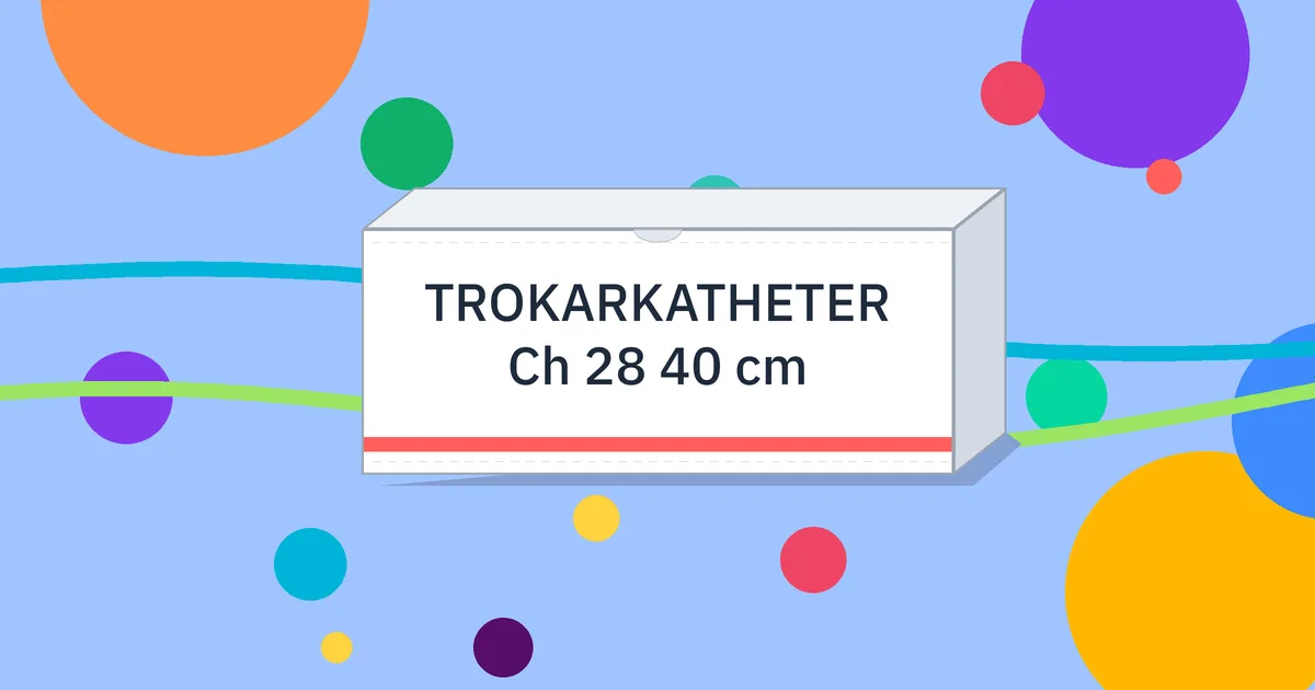 Symbolbild: Packung mit der Aufschrift TROKARKATHETER Ch 28 40 cm (PZN 10033911) – Verfügbarkeit und Bezug in Apotheken in Frankfurt am Main