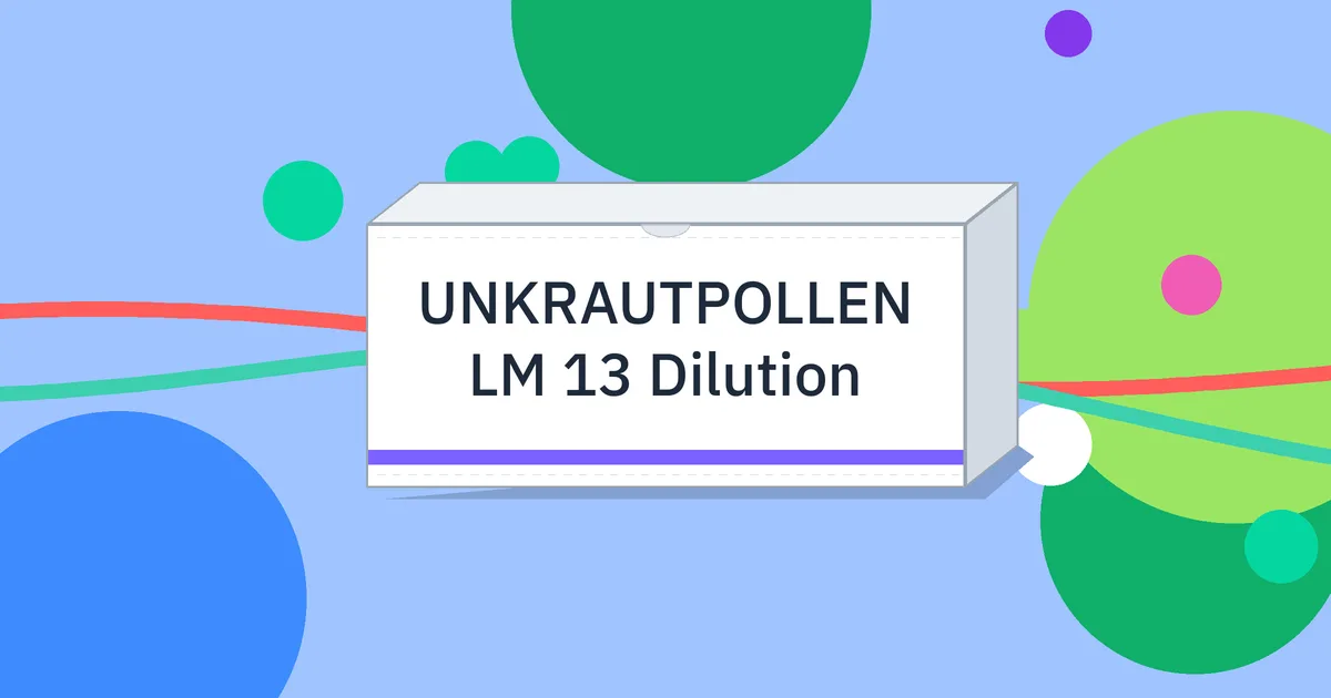 Symbolbild: Packung mit der Aufschrift UNKRAUTPOLLEN LM 13 Dilution (PZN 13255807) – Verfügbarkeit und Bezug in Apotheken in Frankfurt am Main