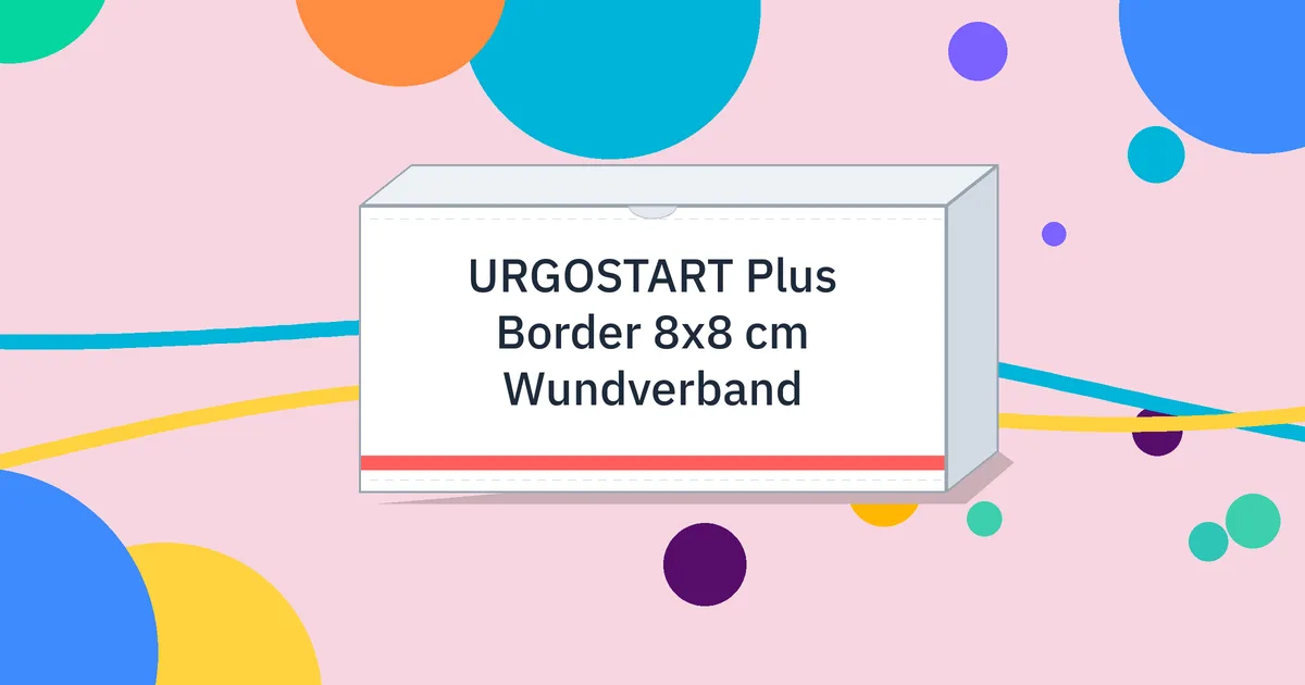 Symbolbild: Packung mit der Aufschrift URGOSTART Plus Border 8x8 cm Wundverband (PZN 12898880) – Verfügbarkeit und Bezug in Apotheken in Frankfurt am Main