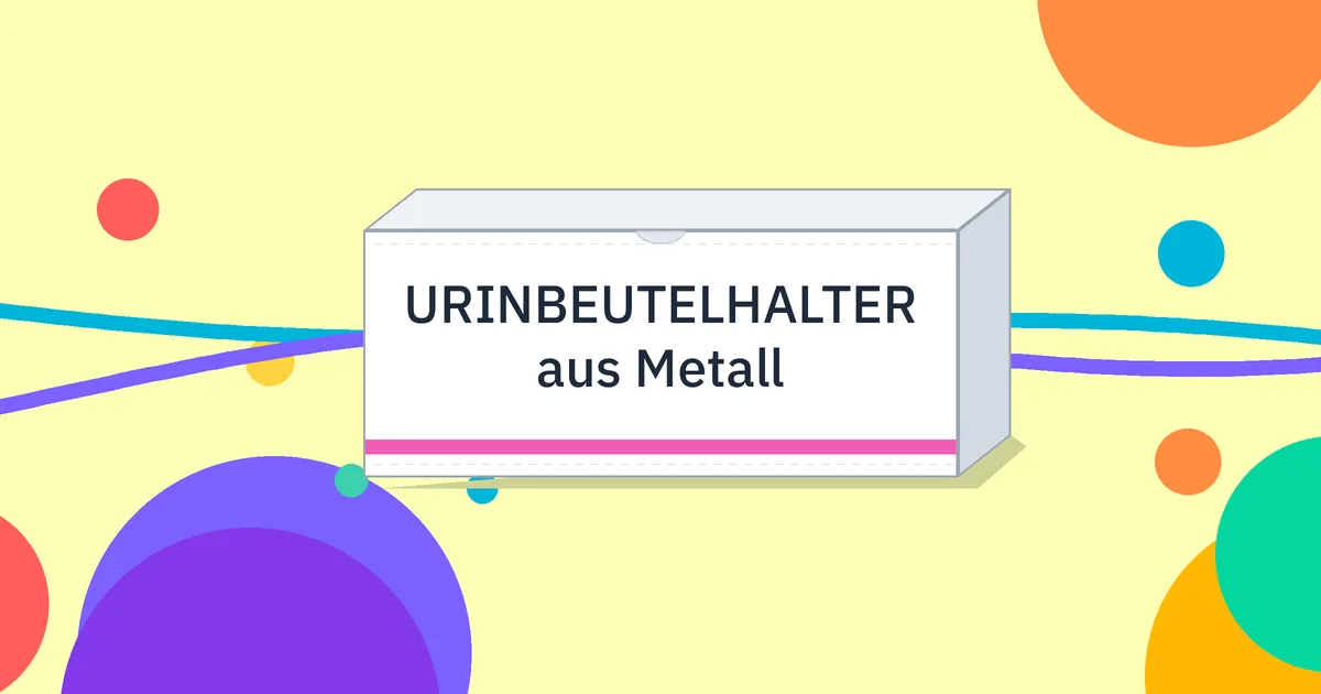 Symbolbild: Packung mit der Aufschrift URINBEUTELHALTER aus Metall (PZN 16216966) – Verfügbarkeit und Bezug in Apotheken in Frankfurt am Main