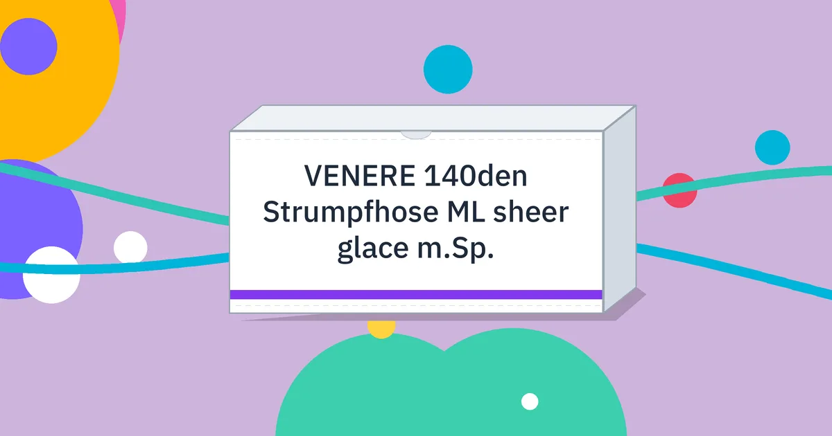 Symbolbild: Packung mit der Aufschrift VENERE 140den Strumpfhose ML sheer glace m.Sp. (PZN 16171726) – Verfügbarkeit und Bezug in Apotheken in Frankfurt am Main