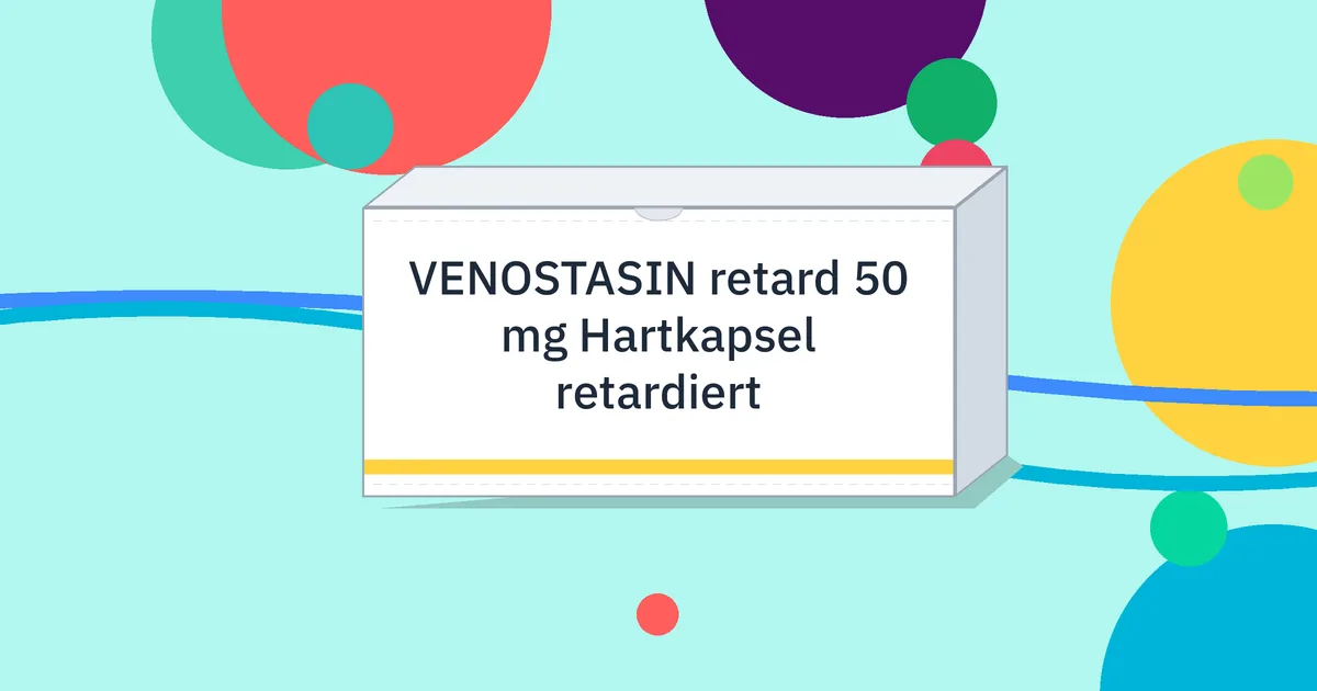 Symbolbild: Packung mit der Aufschrift VENOSTASIN retard 50 mg Hartkapsel retardiert (PZN 01273510) – Verfügbarkeit und Bezug in Apotheken in Frankfurt am Main