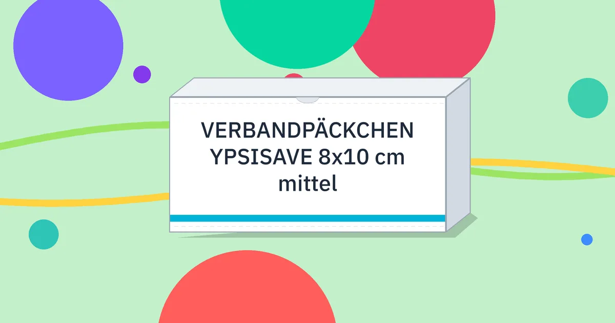 Symbolbild: Packung mit der Aufschrift VERBANDPÄCKCHEN YPSISAVE 8x10 cm mittel (PZN 03257254) – Verfügbarkeit und Bezug in Apotheken in Frankfurt am Main