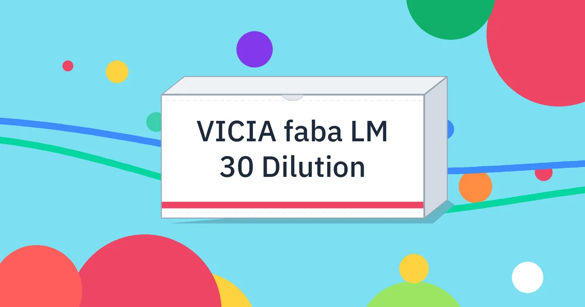 Symbolbild: Packung mit der Aufschrift VICIA faba LM 30 Dilution (PZN 13273159) – Verfügbarkeit und Bezug in Apotheken in Frankfurt am Main
