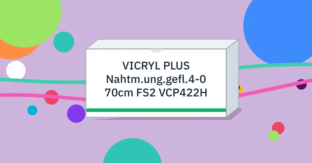 Symbolbild: Packung mit der Aufschrift VICRYL PLUS Nahtm.ung.gefl.4-0 70cm FS2 VCP422H (PZN 16797992) – Verfügbarkeit und Bezug in Apotheken in Frankfurt am Main