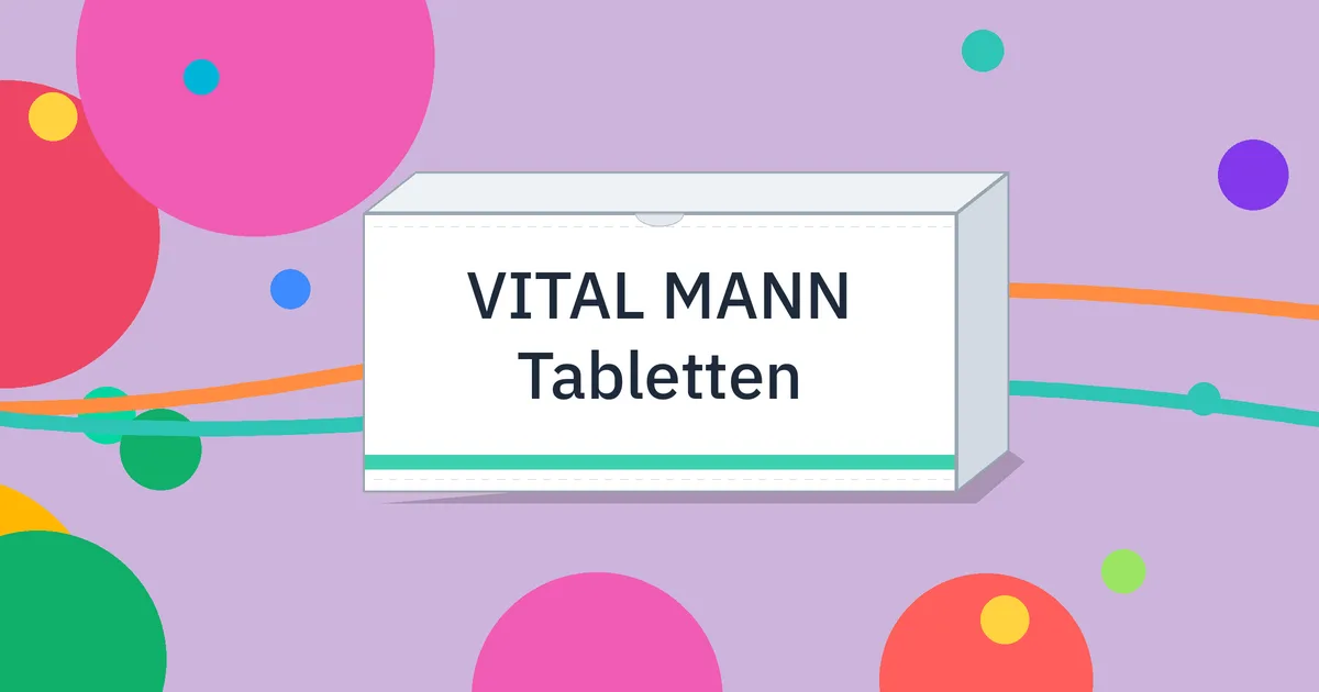 Symbolbild: Packung mit der Aufschrift VITAL MANN Tabletten (PZN 20125436) – Verfügbarkeit und Bezug in Apotheken in Frankfurt am Main