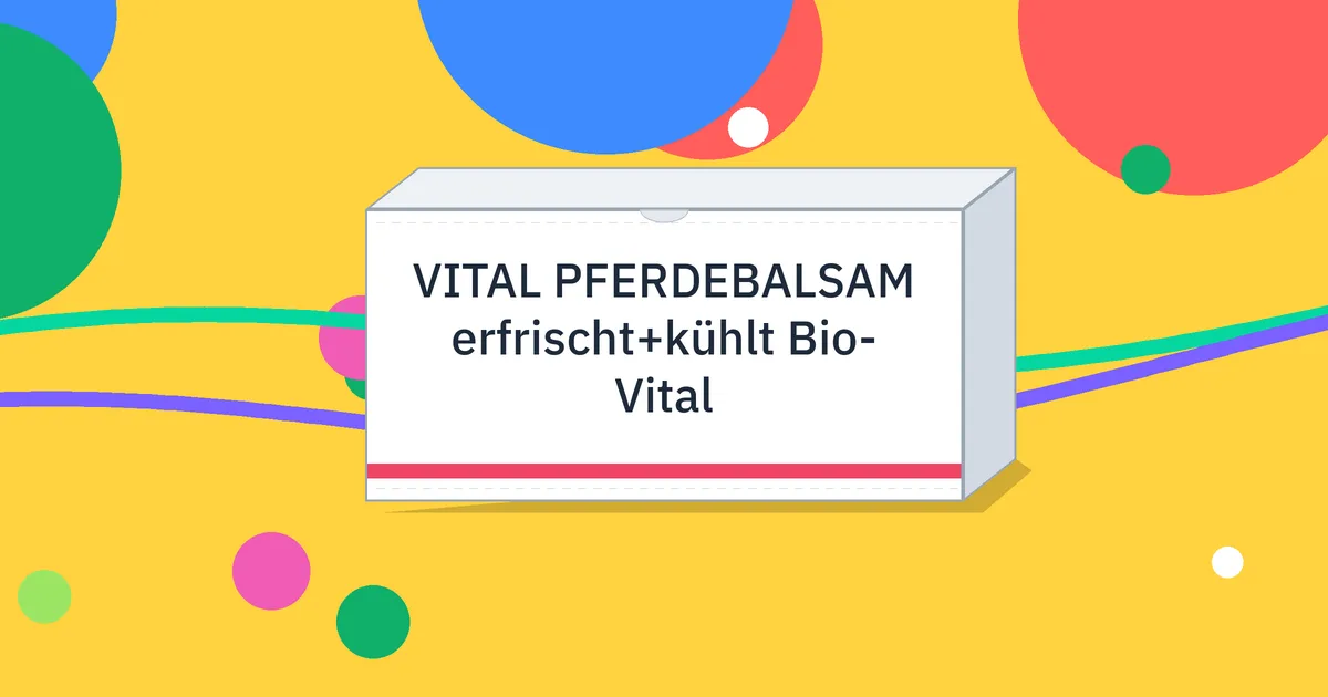 Symbolbild: Packung mit der Aufschrift VITAL PFERDEBALSAM erfrischt+kühlt Bio-Vital (PZN 15422882) – Verfügbarkeit und Bezug in Apotheken in Frankfurt am Main