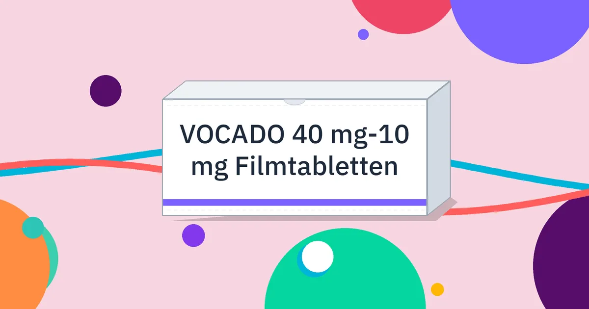 Symbolbild: Packung mit der Aufschrift VOCADO 40 mg-10 mg Filmtabletten (PZN 07294097) – Verfügbarkeit und Bezug in Apotheken in Frankfurt am Main