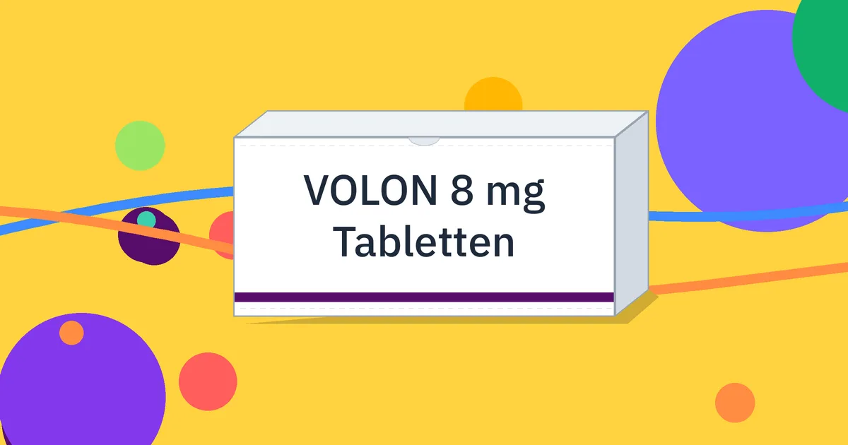Symbolbild: Packung mit der Aufschrift VOLON 8 mg Tabletten (PZN 07371604) – Verfügbarkeit und Bezug in Apotheken in Frankfurt am Main