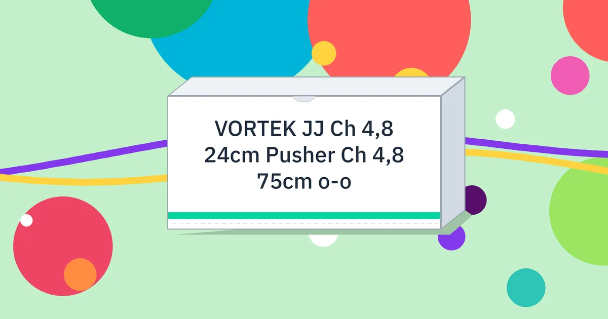 Symbolbild: Packung mit der Aufschrift VORTEK JJ Ch 4,8 24cm Pusher Ch 4,8 75cm o-o (PZN 00543835) – Verfügbarkeit und Bezug in Apotheken in Frankfurt am Main