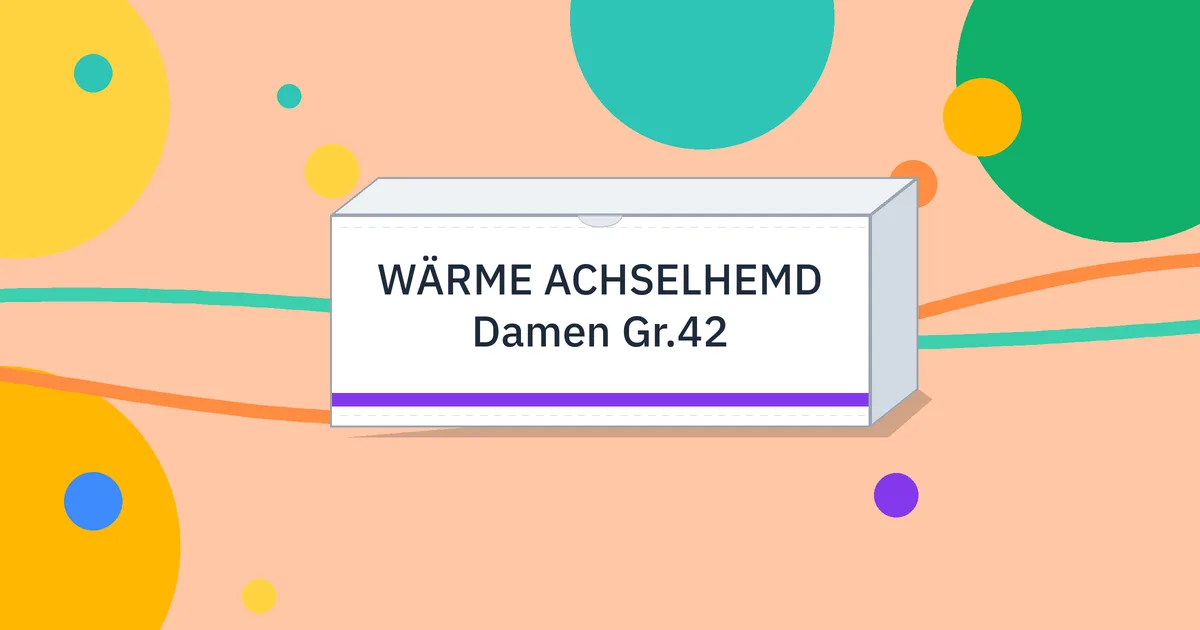 Symbolbild: Packung mit der Aufschrift WÄRME ACHSELHEMD Damen Gr.42 (PZN 02445597) – Verfügbarkeit und Bezug in Apotheken in Frankfurt am Main