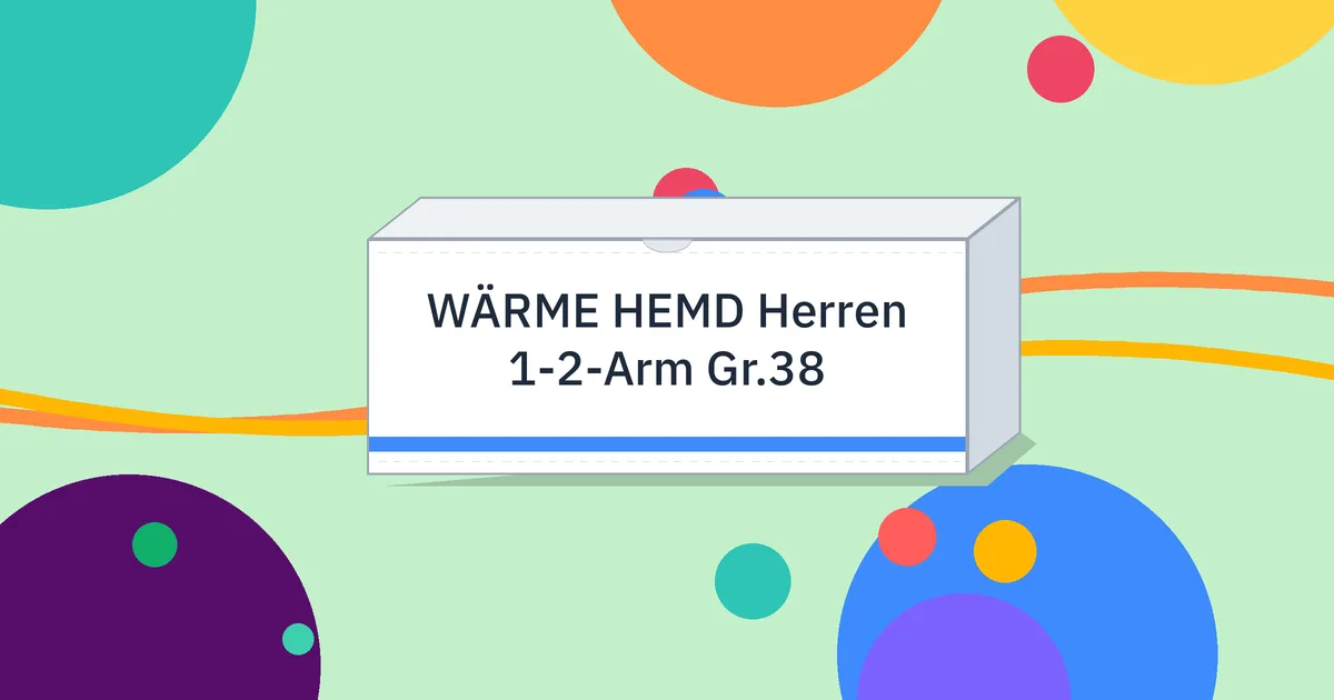 Symbolbild: Packung mit der Aufschrift WÄRME HEMD Herren 1-2-Arm Gr.38 (PZN 02445775) – Verfügbarkeit und Bezug in Apotheken in Frankfurt am Main