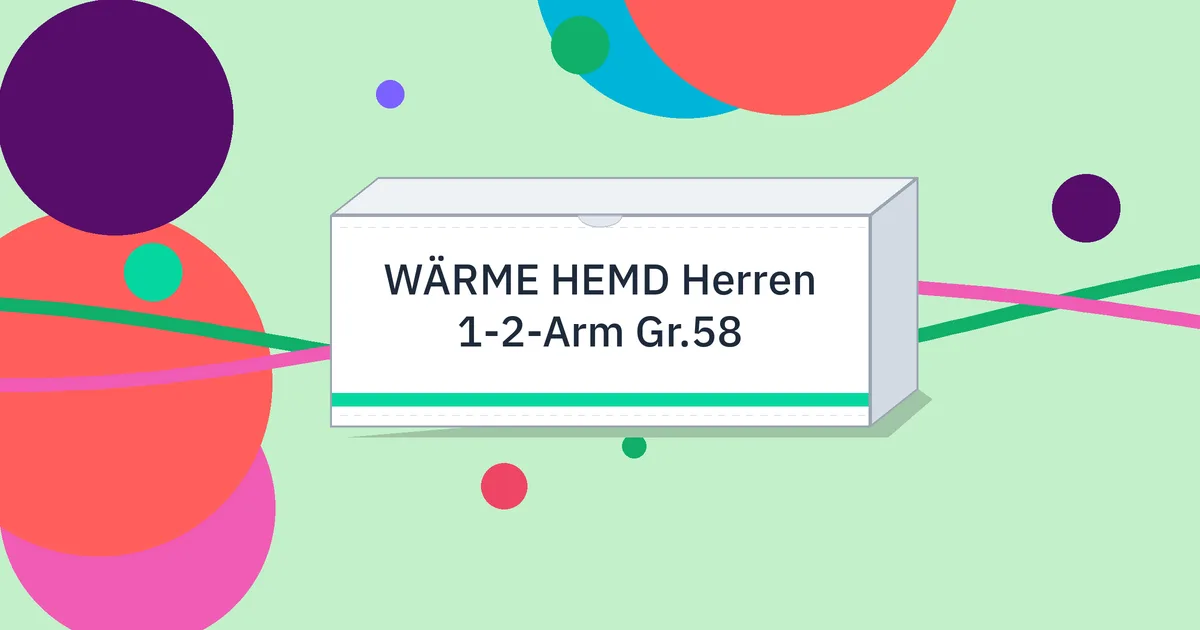 Symbolbild: Packung mit der Aufschrift WÄRME HEMD Herren 1-2-Arm Gr.58 (PZN 02445870) – Verfügbarkeit und Bezug in Apotheken in Frankfurt am Main