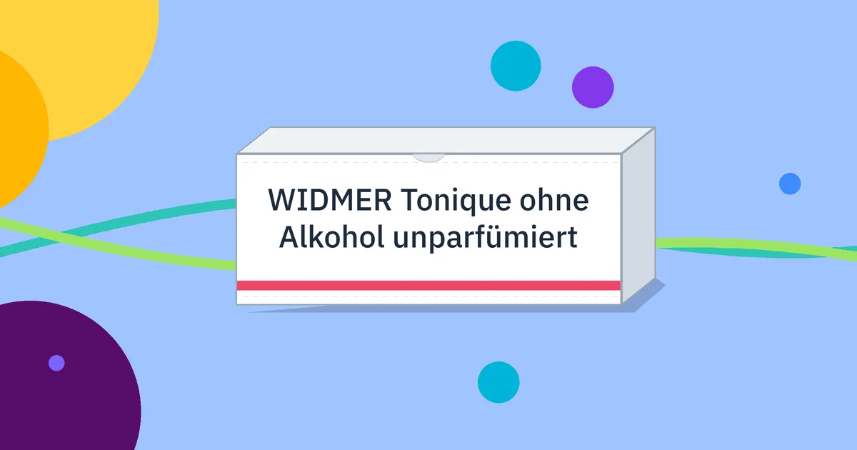 Symbolbild: Packung mit der Aufschrift WIDMER Tonique ohne Alkohol unparfümiert (PZN 09921718) – Verfügbarkeit und Bezug in Apotheken in Frankfurt am Main