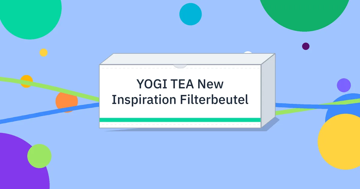 Symbolbild: Packung mit der Aufschrift YOGI TEA New Inspiration Filterbeutel (PZN 19863318) – Verfügbarkeit und Bezug in Apotheken in Frankfurt am Main