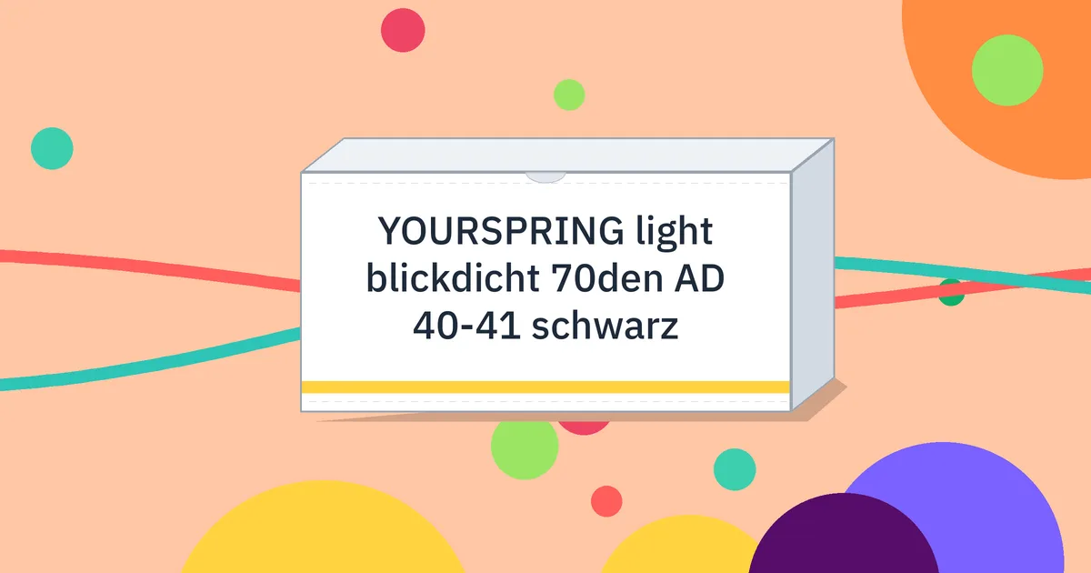 Symbolbild: Packung mit der Aufschrift YOURSPRING light blickdicht 70den AD 40-41 schwarz (PZN 18056567) – Verfügbarkeit und Bezug in Apotheken in Frankfurt am Main