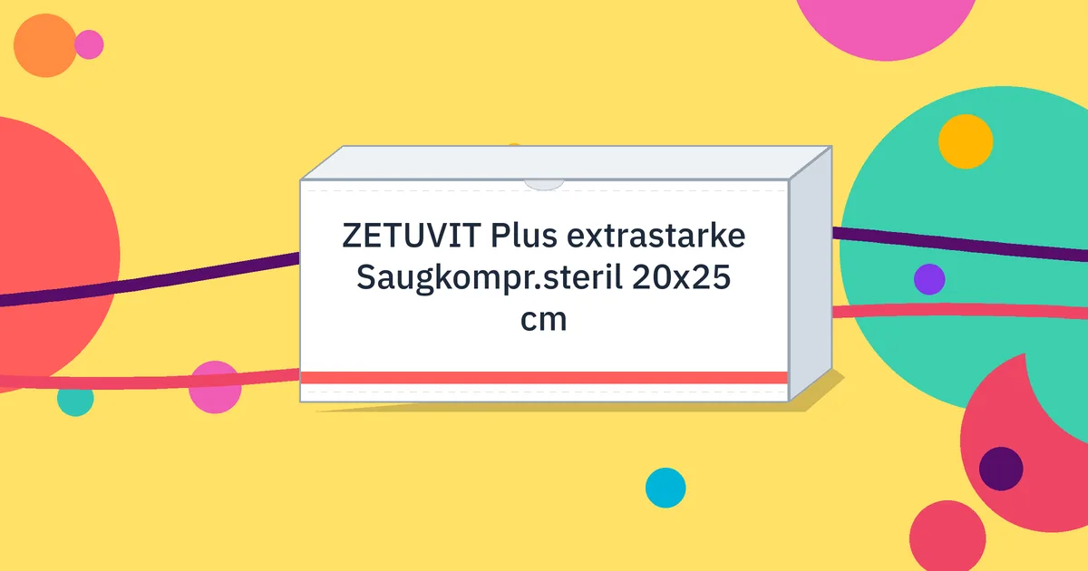 Symbolbild: Packung mit der Aufschrift ZETUVIT Plus extrastarke Saugkompr.steril 20x25 cm (PZN 17611156) – Verfügbarkeit und Bezug in Apotheken in Frankfurt am Main