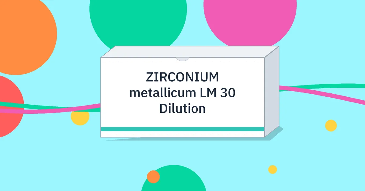 Symbolbild: Packung mit der Aufschrift ZIRCONIUM metallicum LM 30 Dilution (PZN 13303096) – Verfügbarkeit und Bezug in Apotheken in Frankfurt am Main