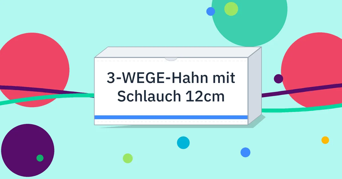 Symbolbild: Packung mit der Aufschrift 3-WEGE-Hahn mit Schlauch 12cm (PZN 16130182) – Verfügbarkeit und Bezug in Apotheken in Frankfurt am Main