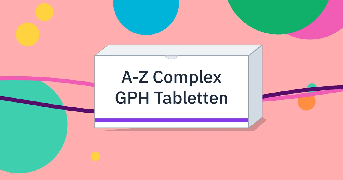 Symbolbild: Packung mit der Aufschrift A-Z Complex GPH Tabletten (PZN 10145952) – Verfügbarkeit und Bezug in Apotheken in Frankfurt am Main