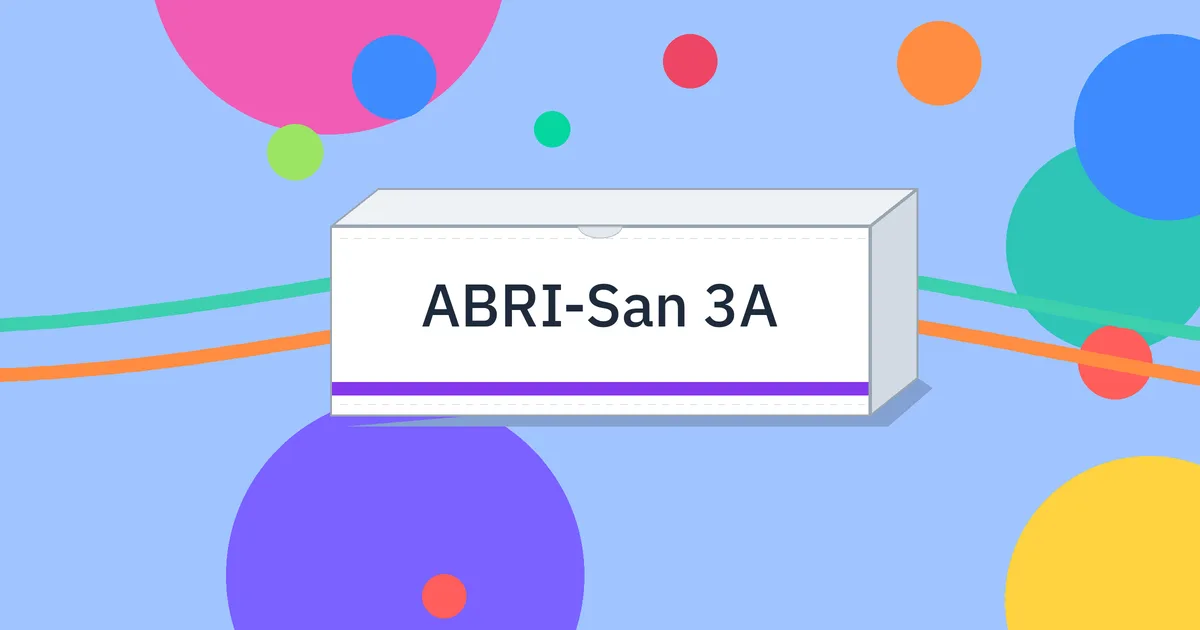 Symbolbild: Packung mit der Aufschrift ABRI-San 3A (PZN 09426166) – Verfügbarkeit und Bezug in Apotheken in Frankfurt am Main