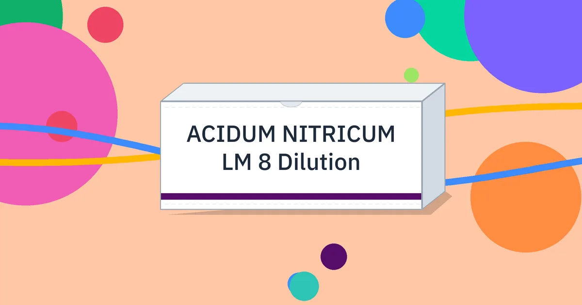 Symbolbild: Packung mit der Aufschrift ACIDUM NITRICUM LM 8 Dilution (PZN 12752739) – Verfügbarkeit und Bezug in Apotheken in Frankfurt am Main