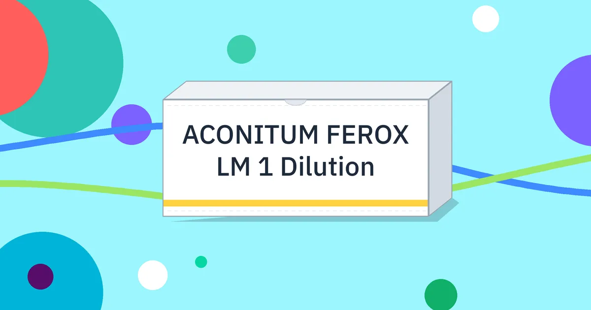 Symbolbild: Packung mit der Aufschrift ACONITUM FEROX LM 1 Dilution (PZN 13290264) – Verfügbarkeit und Bezug in Apotheken in Frankfurt am Main