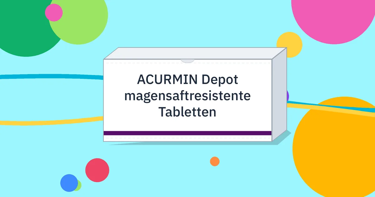 Symbolbild: Packung mit der Aufschrift ACURMIN Depot magensaftresistente Tabletten (PZN 17611038) – Verfügbarkeit und Bezug in Apotheken in Frankfurt am Main