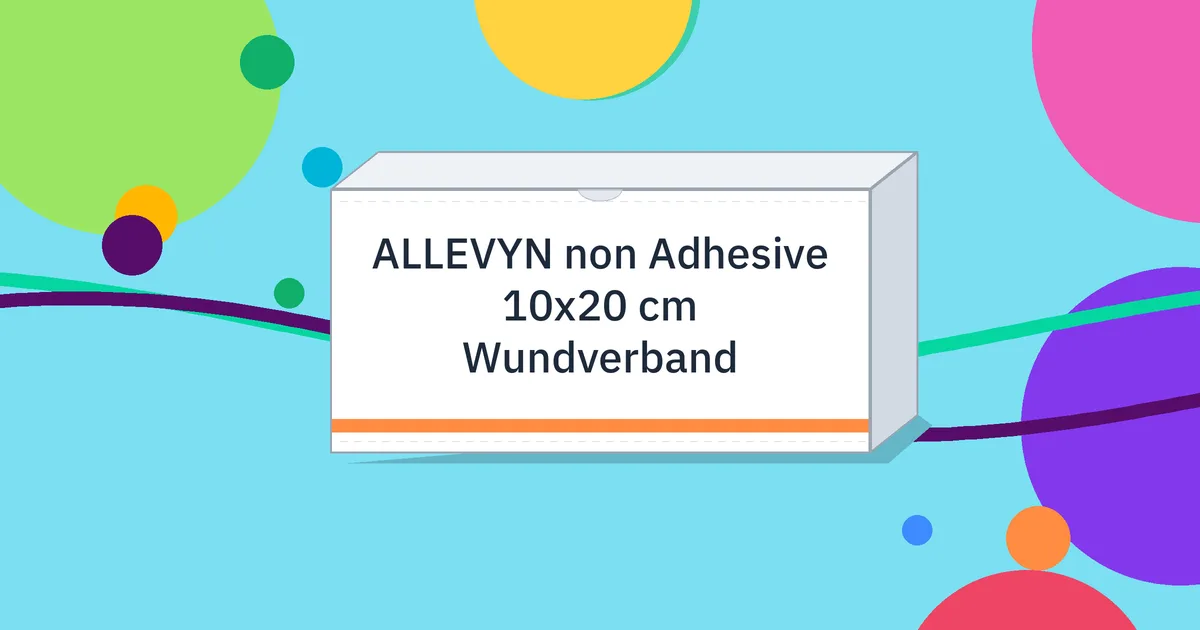 Symbolbild: Packung mit der Aufschrift ALLEVYN non Adhesive 10x20 cm Wundverband (PZN 13235302) – Verfügbarkeit und Bezug in Apotheken in Frankfurt am Main