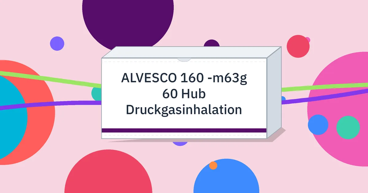 Symbolbild: Packung mit der Aufschrift ALVESCO 160 -m63g 60 Hub Druckgasinhalation (PZN 09156264) – Verfügbarkeit und Bezug in Apotheken in Frankfurt am Main