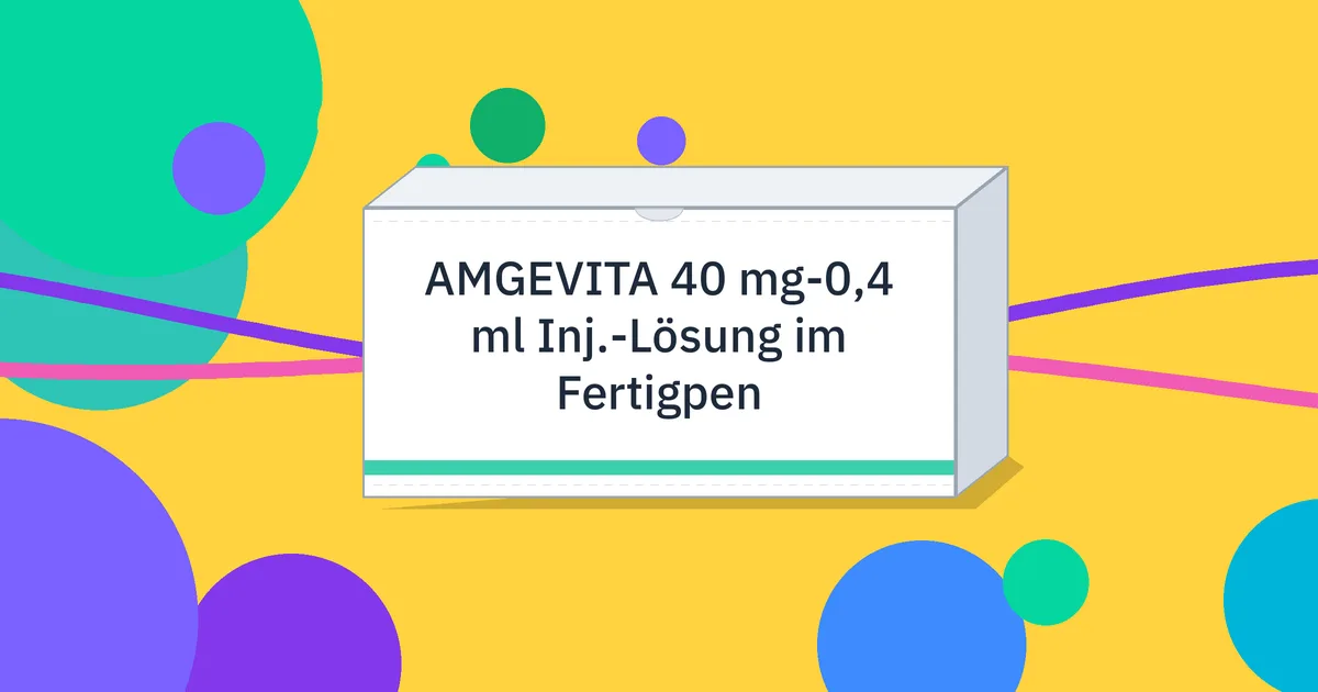 Symbolbild: Packung mit der Aufschrift AMGEVITA 40 mg-0,4 ml Inj.-Lösung im Fertigpen (PZN 19708428) – Verfügbarkeit und Bezug in Apotheken in Frankfurt am Main