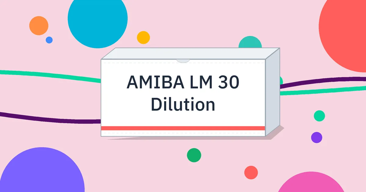 Symbolbild: Packung mit der Aufschrift AMIBA LM 30 Dilution (PZN 13318761) – Verfügbarkeit und Bezug in Apotheken in Frankfurt am Main