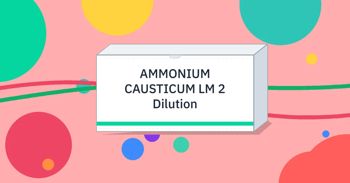 Symbolbild: Packung mit der Aufschrift AMMONIUM CAUSTICUM LM 2 Dilution (PZN 13320746) – Verfügbarkeit und Bezug in Apotheken in Frankfurt am Main