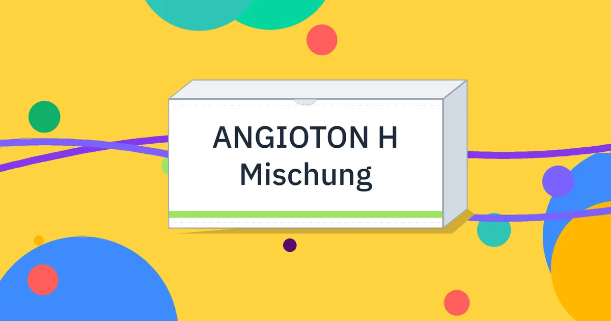 Symbolbild: Packung mit der Aufschrift ANGIOTON H Mischung (PZN 02904964) – Verfügbarkeit und Bezug in Apotheken in Frankfurt am Main