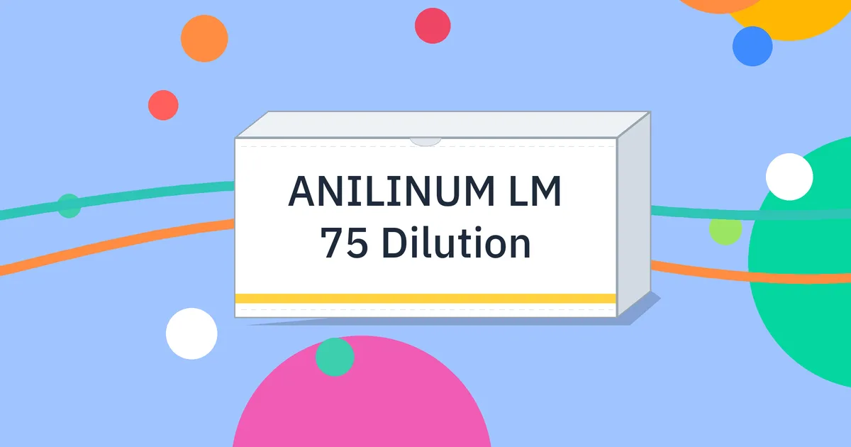 Symbolbild: Packung mit der Aufschrift ANILINUM LM 75 Dilution (PZN 12762689) – Verfügbarkeit und Bezug in Apotheken in Frankfurt am Main