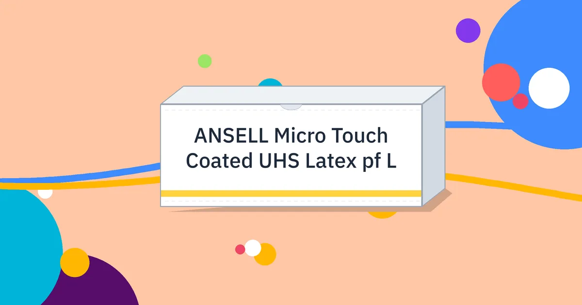 Symbolbild: Packung mit der Aufschrift ANSELL Micro Touch Coated UHS Latex pf L (PZN 07655945) – Verfügbarkeit und Bezug in Apotheken in Frankfurt am Main