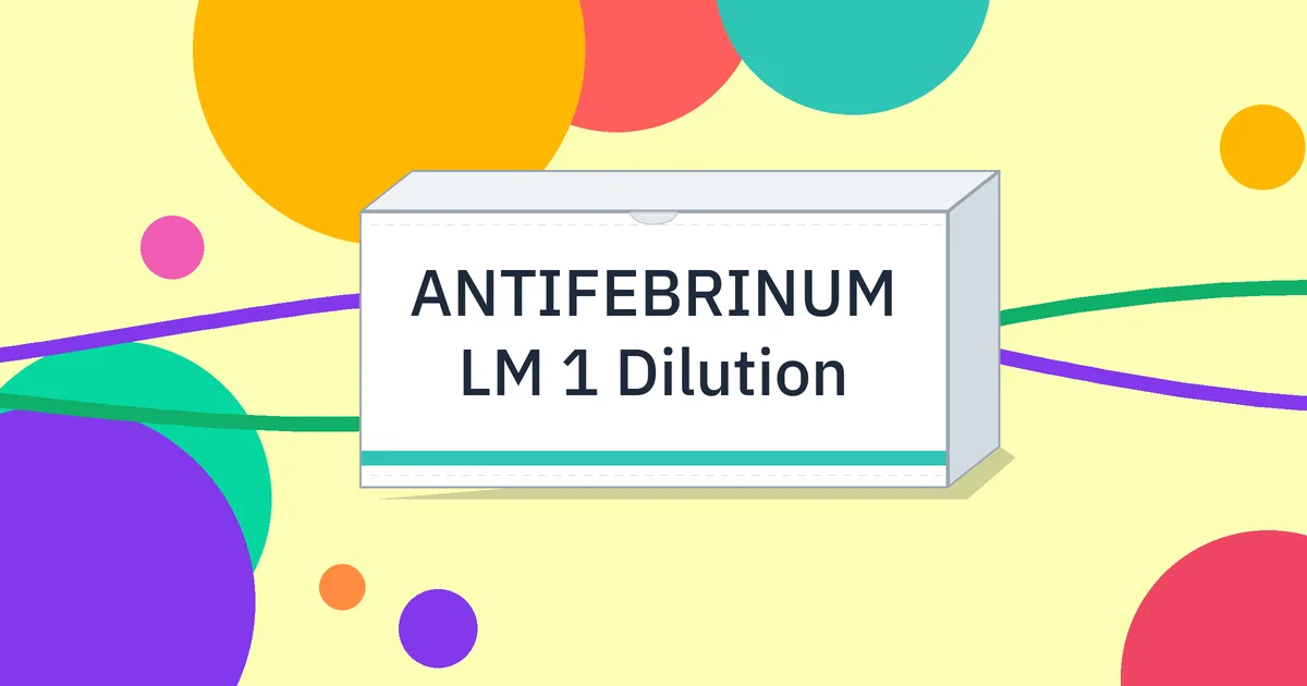Symbolbild: Packung mit der Aufschrift ANTIFEBRINUM LM 1 Dilution (PZN 13371560) – Verfügbarkeit und Bezug in Apotheken in Frankfurt am Main