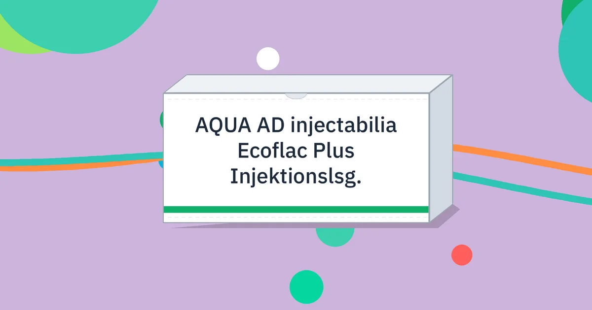 Symbolbild: Packung mit der Aufschrift AQUA AD injectabilia Ecoflac Plus Injektionslsg. (PZN 03710653) – Verfügbarkeit und Bezug in Apotheken in Frankfurt am Main