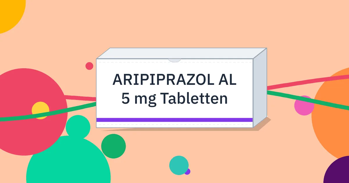 Symbolbild: Packung mit der Aufschrift ARIPIPRAZOL AL 5 mg Tabletten (PZN 10994674) – Verfügbarkeit und Bezug in Apotheken in Frankfurt am Main