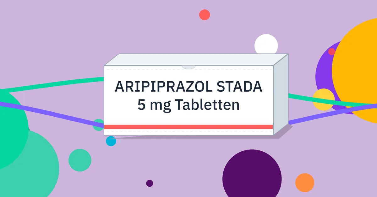 Symbolbild: Packung mit der Aufschrift ARIPIPRAZOL STADA 5 mg Tabletten (PZN 11651120) – Verfügbarkeit und Bezug in Apotheken in Frankfurt am Main