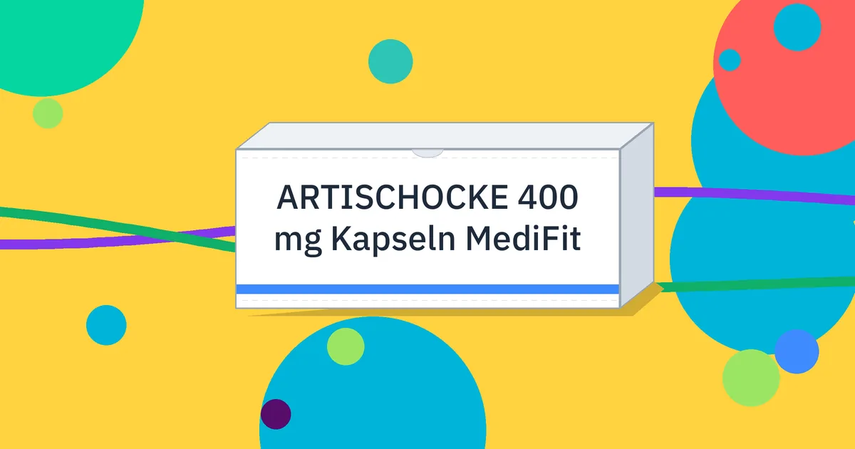 Symbolbild: Packung mit der Aufschrift ARTISCHOCKE 400 mg Kapseln MediFit (PZN 11668250) – Verfügbarkeit und Bezug in Apotheken in Frankfurt am Main