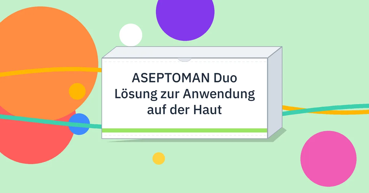 Symbolbild: Packung mit der Aufschrift ASEPTOMAN Duo Lösung zur Anwendung auf der Haut (PZN 19301715) – Verfügbarkeit und Bezug in Apotheken in Frankfurt am Main