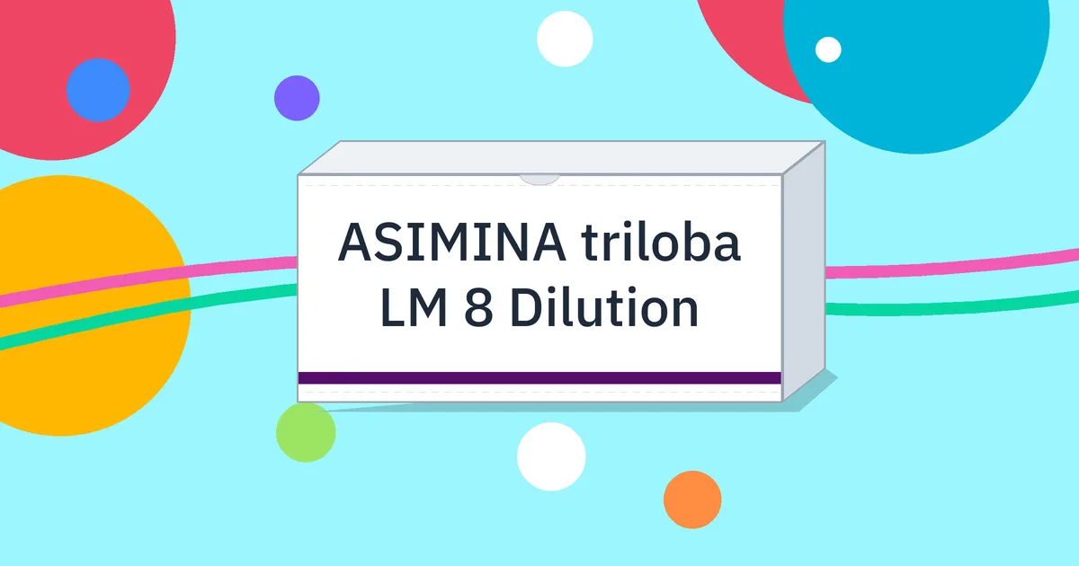 Symbolbild: Packung mit der Aufschrift ASIMINA triloba LM 8 Dilution (PZN 13401841) – Verfügbarkeit und Bezug in Apotheken in Frankfurt am Main