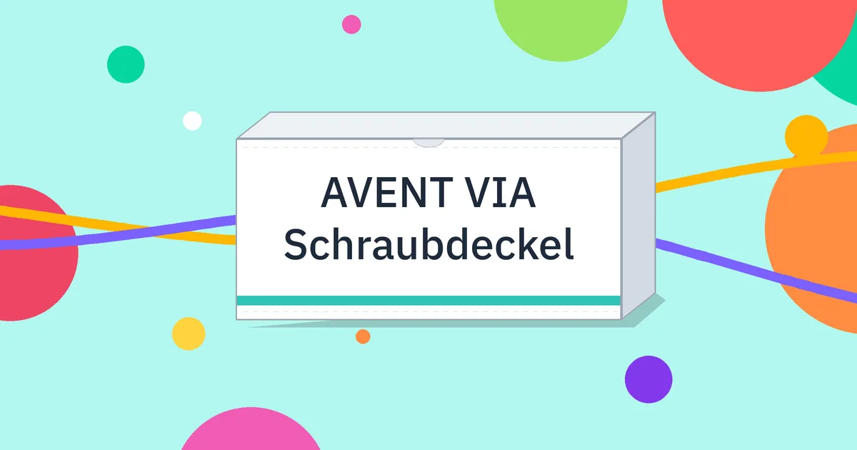 Symbolbild: Packung mit der Aufschrift AVENT VIA Schraubdeckel (PZN 03752522) – Verfügbarkeit und Bezug in Apotheken in Frankfurt am Main