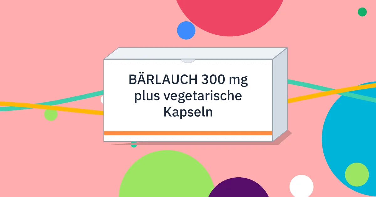 Symbolbild: Packung mit der Aufschrift BÄRLAUCH 300 mg plus vegetarische Kapseln (PZN 00134396) – Verfügbarkeit und Bezug in Apotheken in Frankfurt am Main