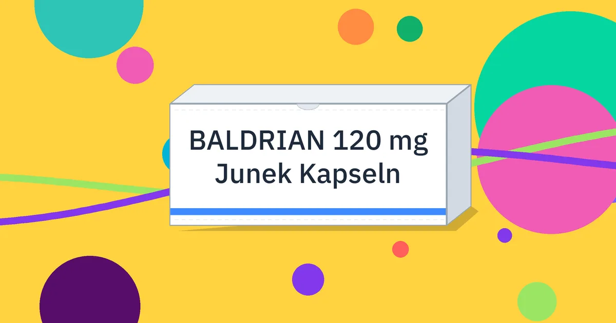 Symbolbild: Packung mit der Aufschrift BALDRIAN 120 mg Junek Kapseln (PZN 10336646) – Verfügbarkeit und Bezug in Apotheken in Frankfurt am Main